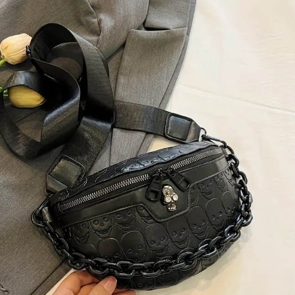 Bags | Skull Embossed Belt Bag | Poshmark
